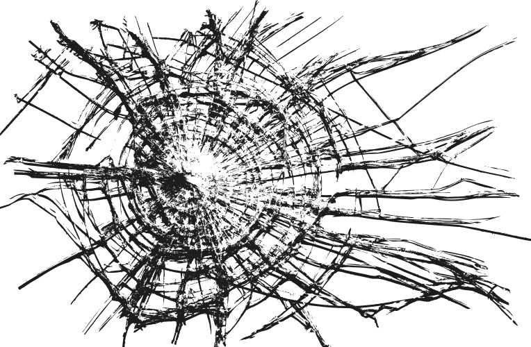 Cracks in the glass Royalty Free Vector Image - VectorStock