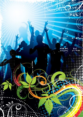 Dance party night poster background template Vector Image