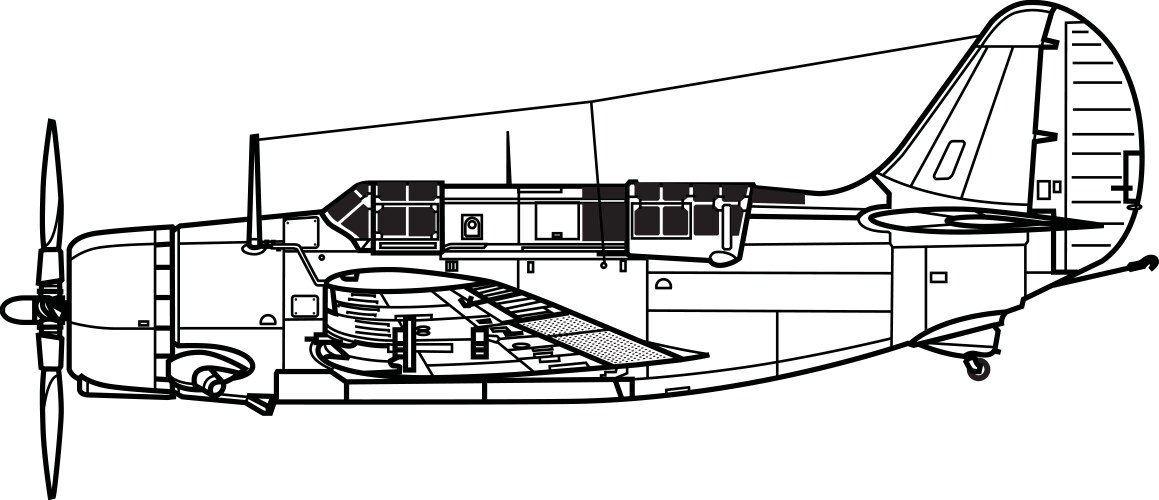 Curtiss p-40 warhawk Royalty Free Vector Image
