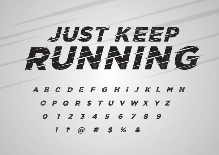 High speed universal font fast sport futuristic Vector Image