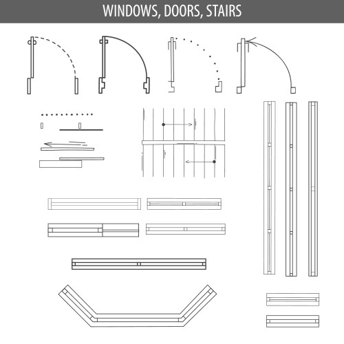 Ladder top view architectural element Royalty Free Vector