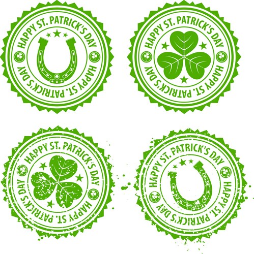 St. Patrick's Day Grunge Stamps – Royalty-Free Vector | VectorStock