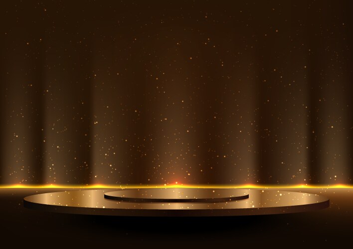 3d realistic stage award ceremony gold podium Vector Image