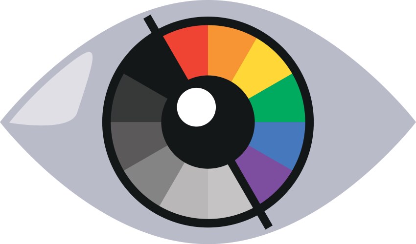 Normal vision and color blindness Royalty Free Vector Image