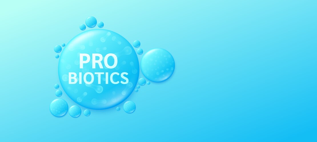 Probiotics bacteria blue good bacterial Royalty Free Vector