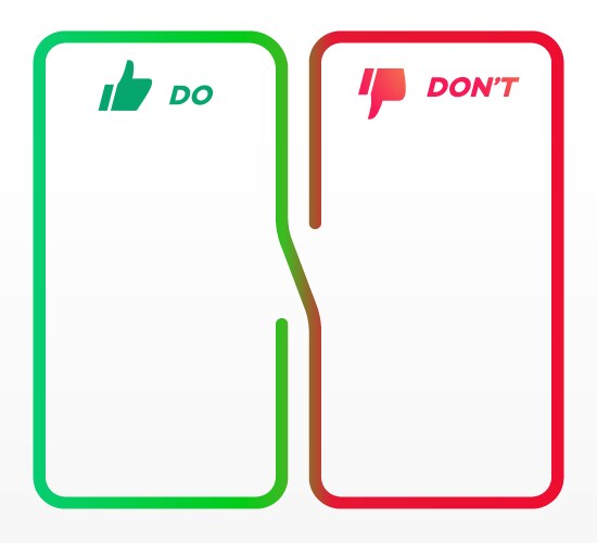 Do and dont infographic template modern Royalty Free Vector