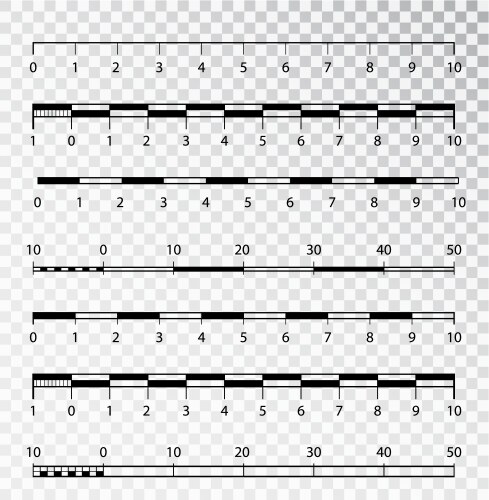 Map scales graphics for measuring distances Vector Image