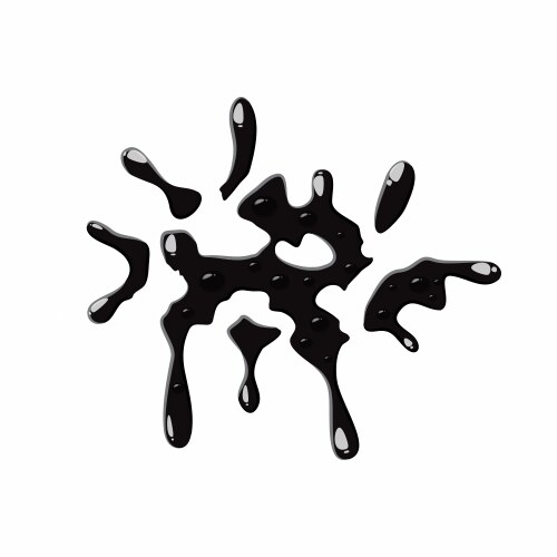 Oil spill splash isolated on white background Vector Image