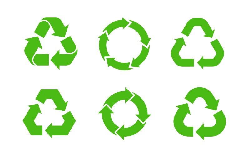 Recycle icon symbol and rotation arrow Royalty Free Vector