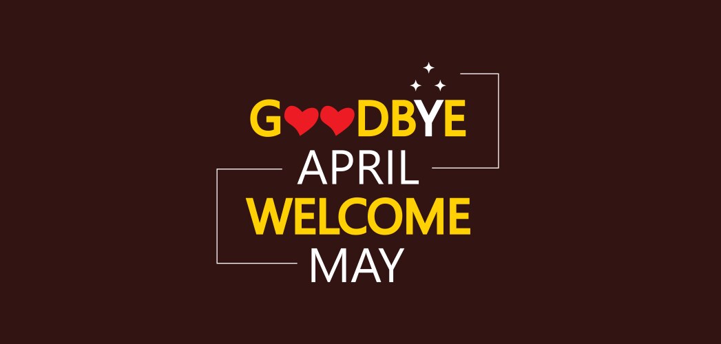 Saying goodbye to may with artistic design for Vector Image