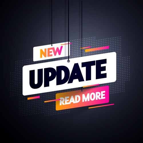 Modern label new update with bell banner element Vector Image