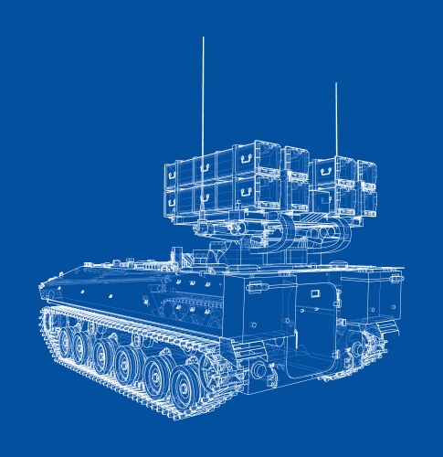 Military track missile system Royalty Free Vector Image