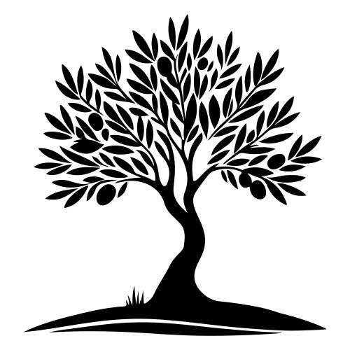 Olive tree silhouette flat style minimalist Vector Image