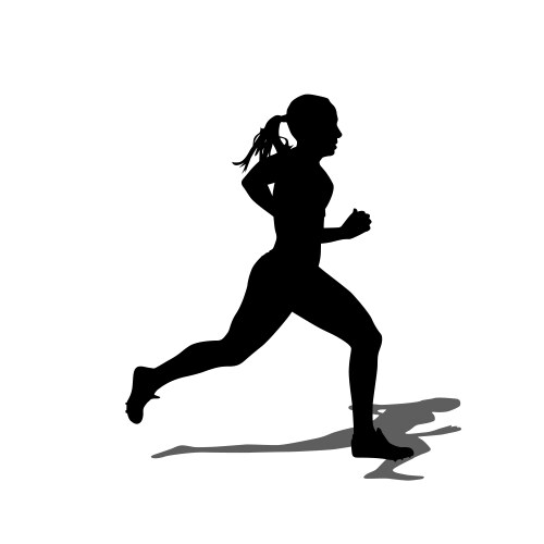 Running woman silhouette Royalty Free Vector Image