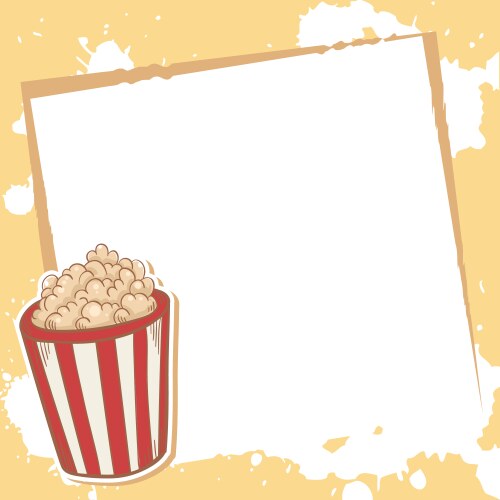 Popcorn bucket simple doodle Royalty Free Vector Image