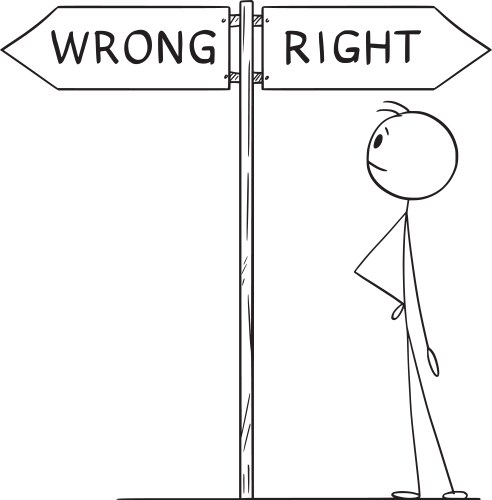 Cartoon of businessman holding arrow sign Vector Image