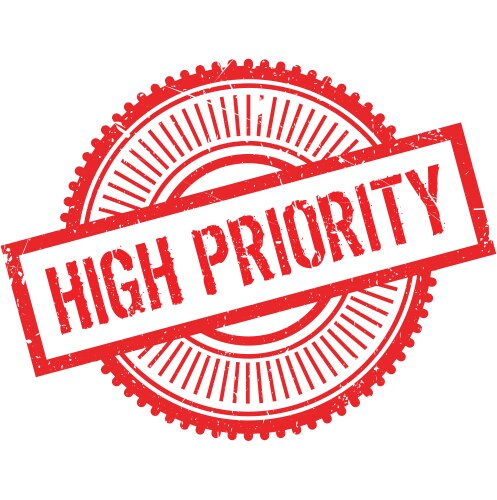 High priority stamp Royalty Free Vector Image - VectorStock