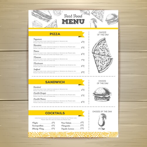 Vintage burger menu design fast food Royalty Free Vector