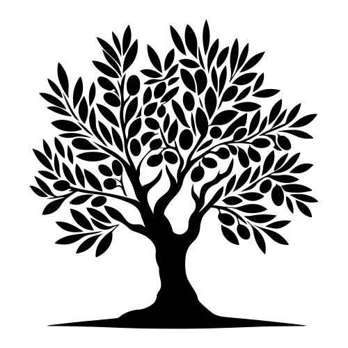 Olive tree silhouette flat style minimalist Vector Image