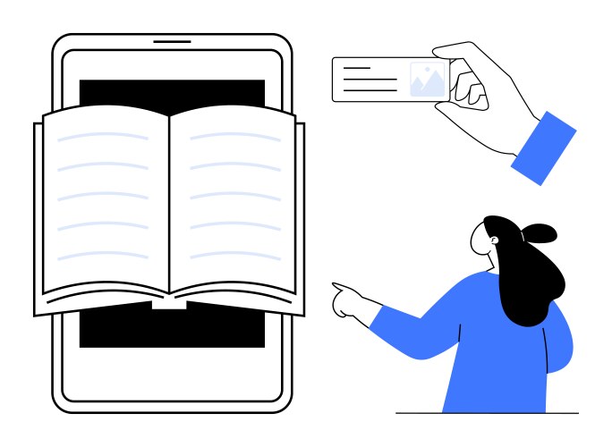 Simple line drawing of open book with pages Vector Image