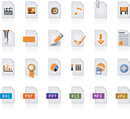File extension icons Royalty Free Vector Image