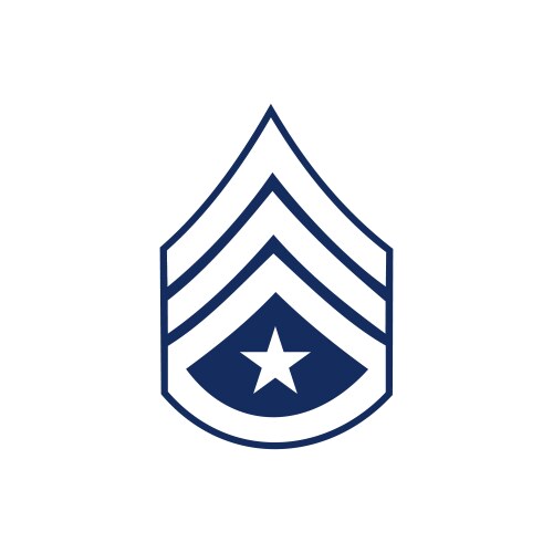 First sergeant 1sg soldier military rank insignia Vector Image