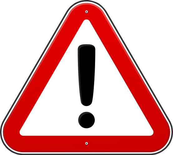 Exclamation warning sign Royalty Free Vector Image