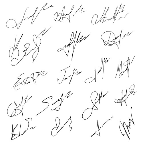 Handwritten signature manual signatures Royalty Free Vector