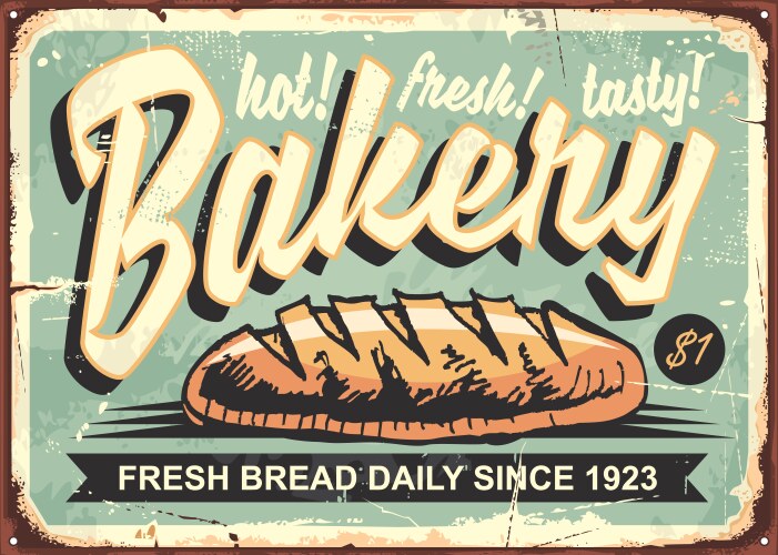 Wheat white bread flour retro sign Royalty Free Vector Image