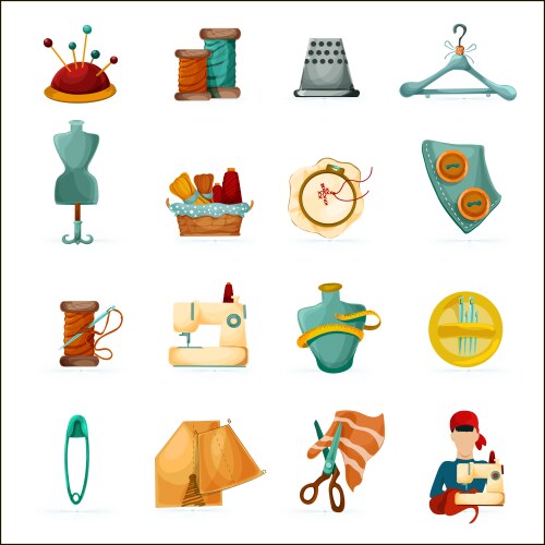 Sewing emblems set Royalty Free Vector Image - VectorStock
