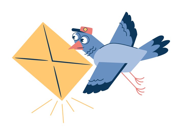 Postman bird Royalty Free Vector Image - VectorStock