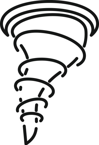 Black tornado rotating and touching the ground Vector Image