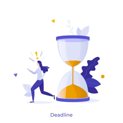 Deadline missing and bad time management Vector Image