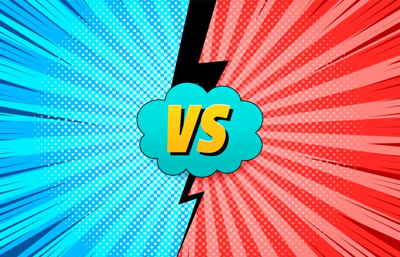 Comic book versus background superhero Royalty Free Vector