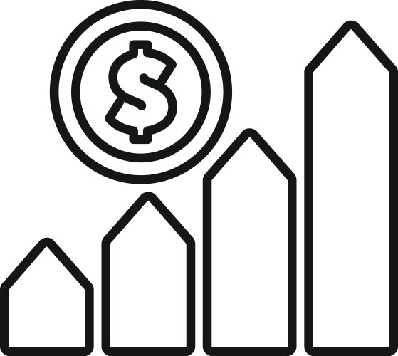 Flip chart showing negative trend line graph Vector Image