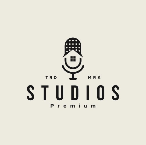 Comedy podcast logo design Royalty Free Vector Image