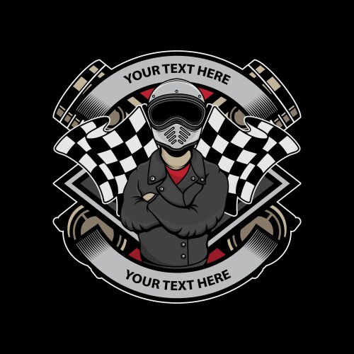 Supermoto racing design logo Royalty Free Vector Image