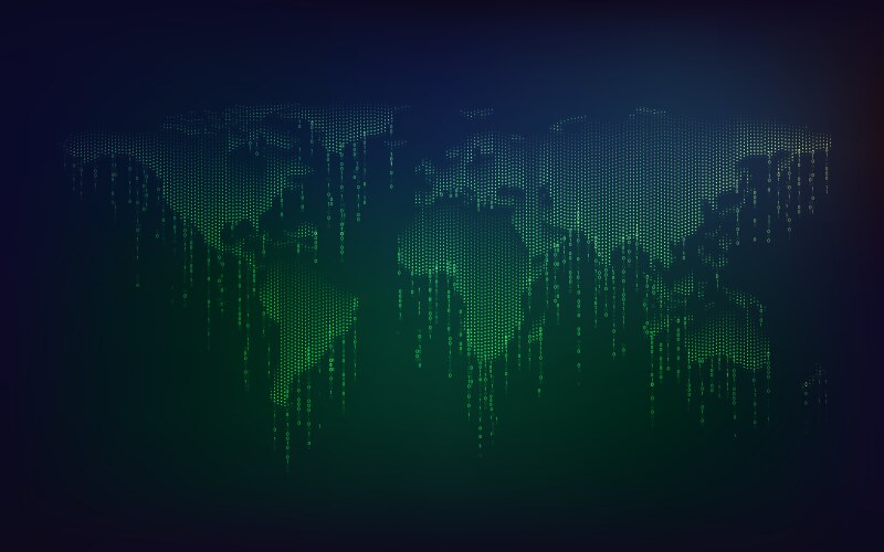 Skull constructed with green binary code Vector Image Skull constructed with green binary code Vector Image