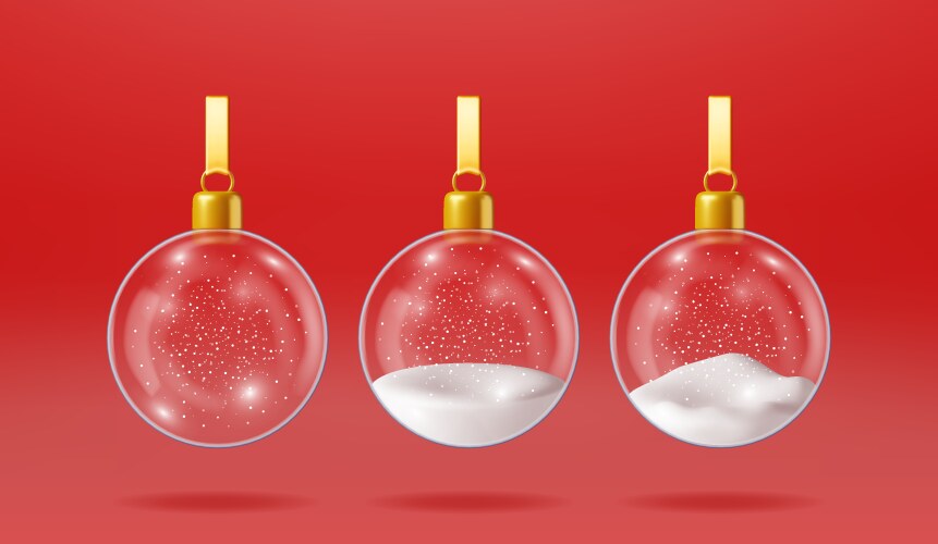 3d glass christmas snow globe with gift boxes Vector Image