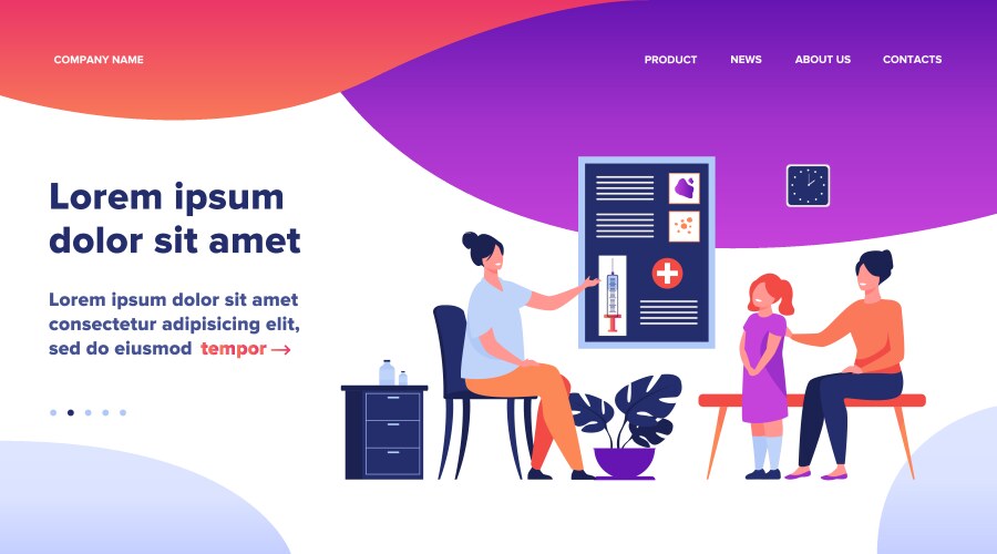 Editable template for three stage vaccination app Vector Image