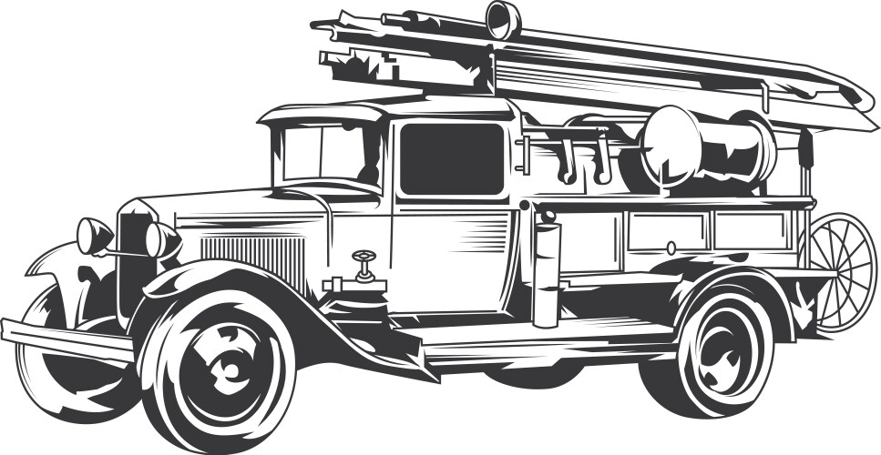 Antique Fire Truck Clip Art Vintage Fire Truck Fabric, Wallpaper And