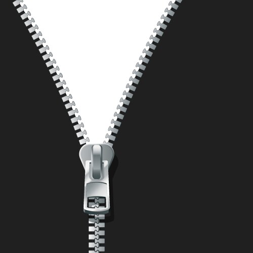 Zipper collection realistic set Royalty Free Vector Image
