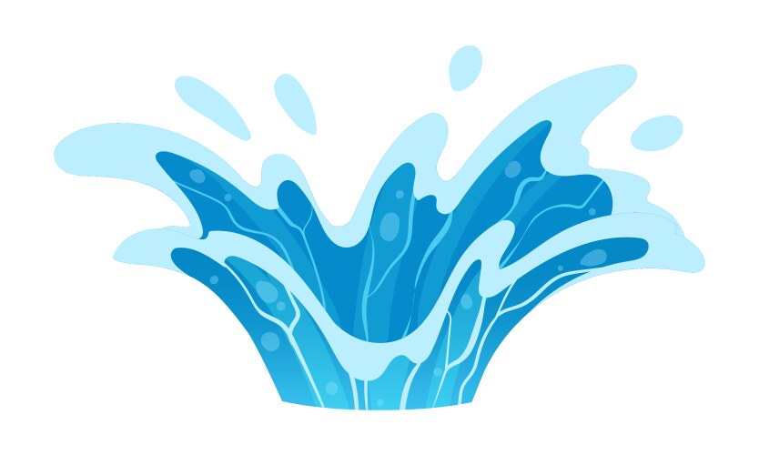 Cartoon water drop splash set blue liquid drops Vector Image