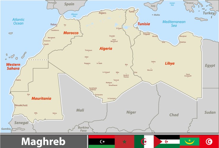 Road map southern africa Royalty Free Vector Image