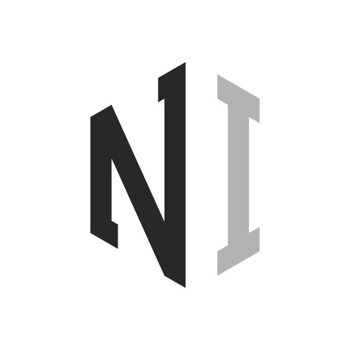 Elegant letter ni initials logo for corporate Vector Image