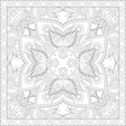 Unique coloring book square page for adults Vector Image