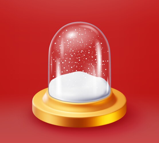 3d glass christmas snow globe Royalty Free Vector Image