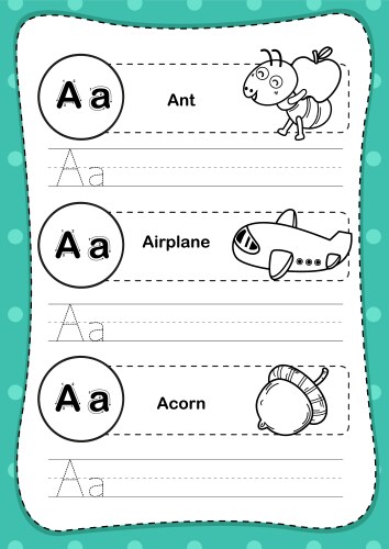 Alphabet Letter Exercise with Cartoon Vector Images (over 4,400)