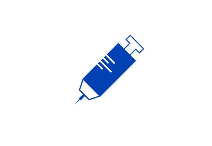 Medical syringe injection logo design concept Vector Image