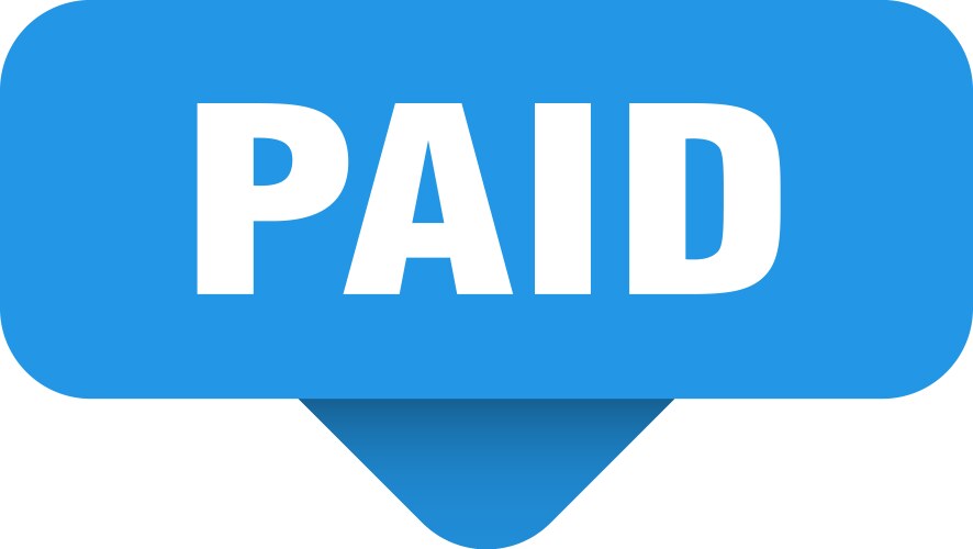 Paid sticker sign on transparent background Vector Image